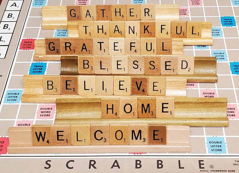 Upcycled Vintage Scrabble Tile Rack Word Display Piece HOME - Etsy