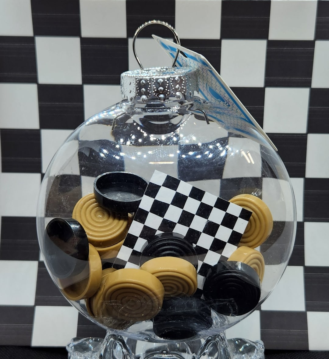 Upcycled Checkers Set Game Jumbo Shatterproof DISC Ornament - Etsy