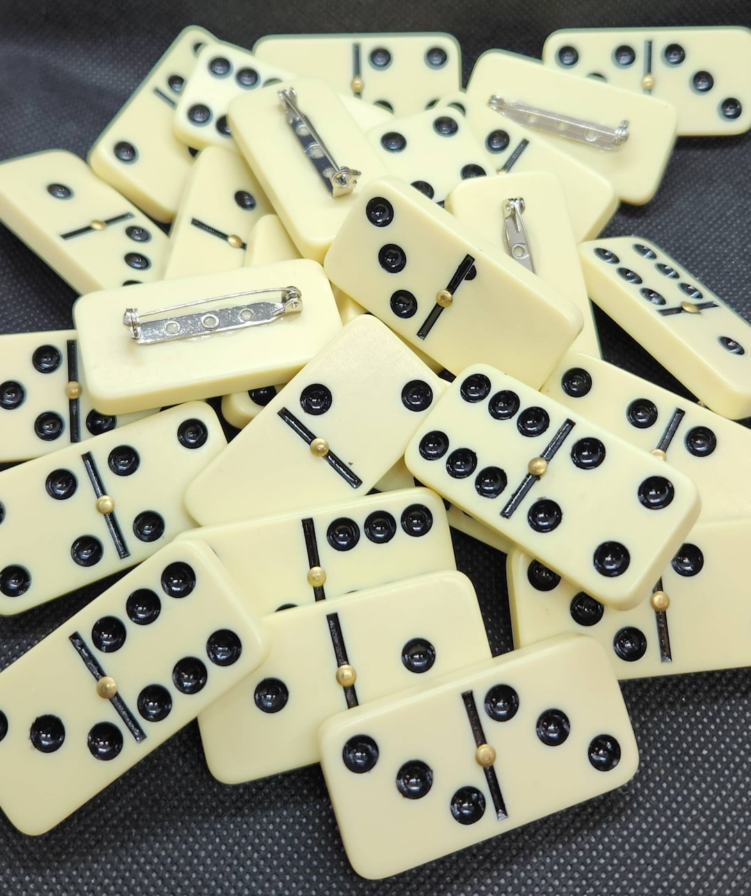 Double Six Domino Upcycled Pins - Etsy