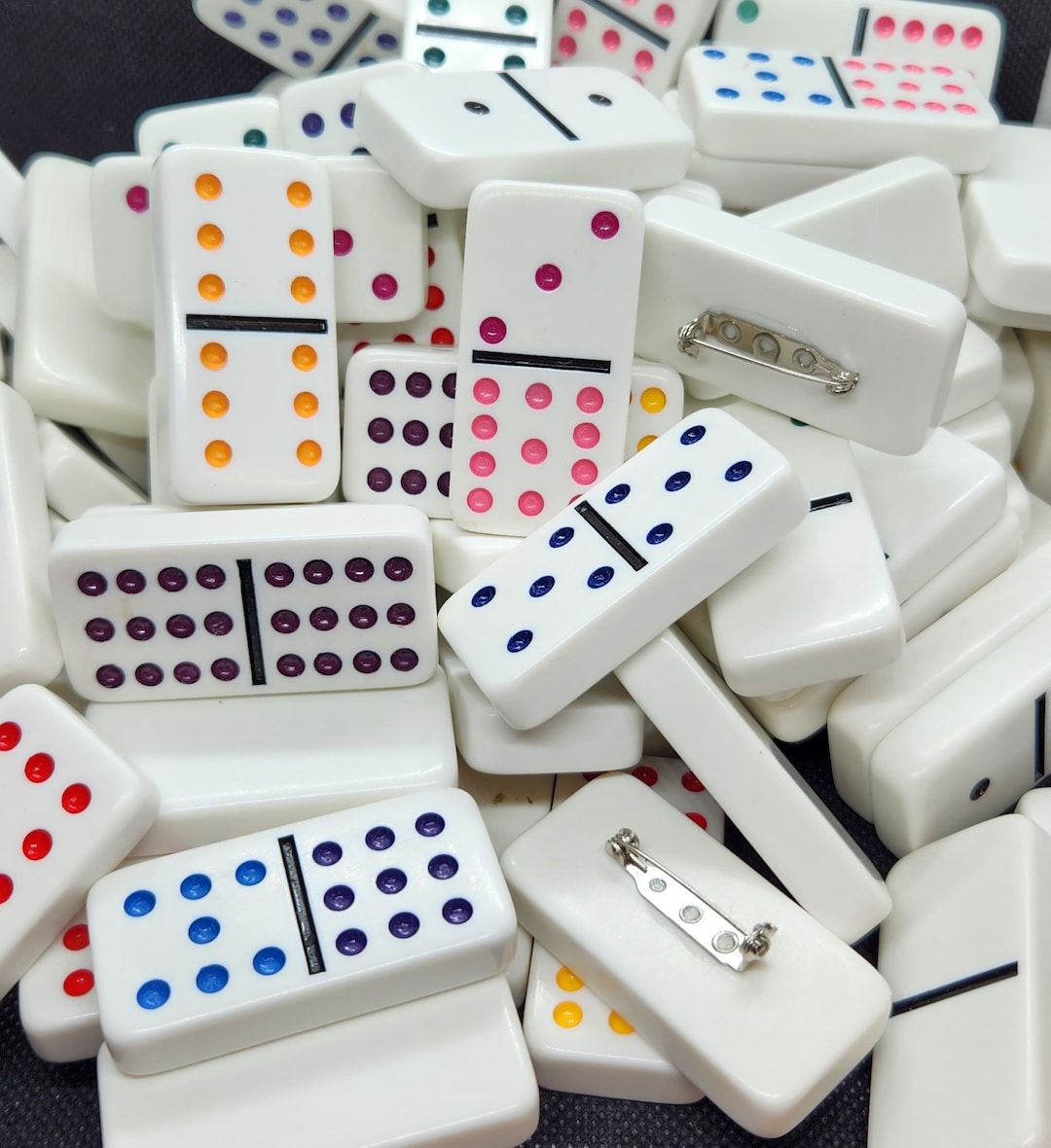 Upcycled Double Twelve Domino Pin - Etsy