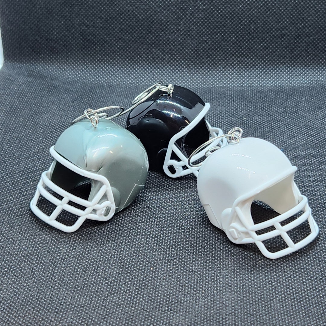 Upcycled Football Checkers Black Silver White Helmet Ornament - Etsy