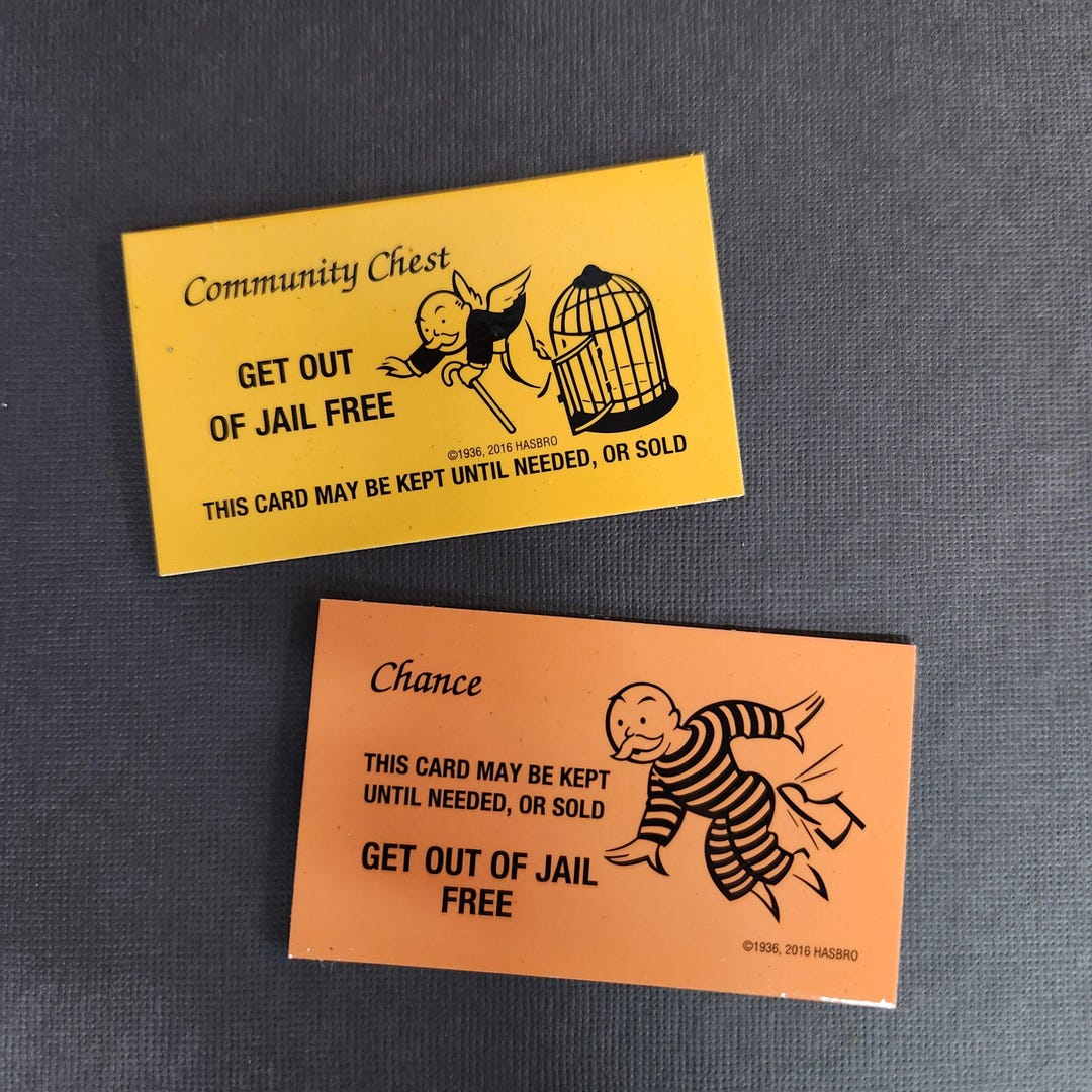 Upcycled Monopoly Get Out of Jail Free Card Magnet - Etsy