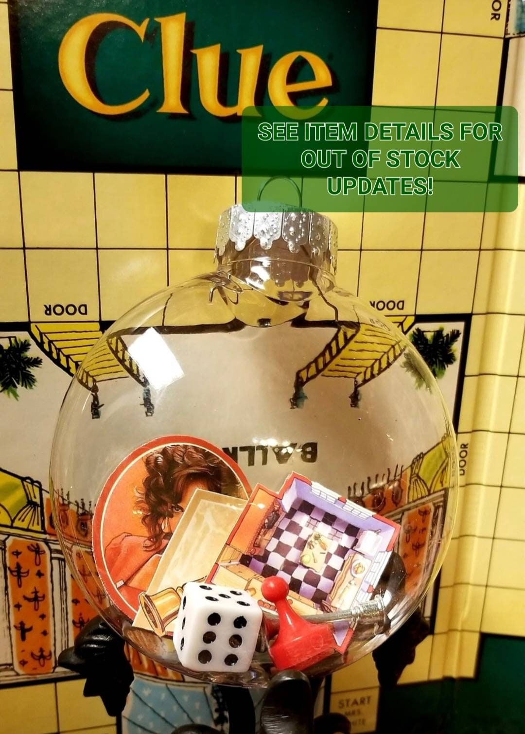 Clue Cluedo Upcycled Game 100mm Disc Ornament CUSTOMIZABLE hook ...