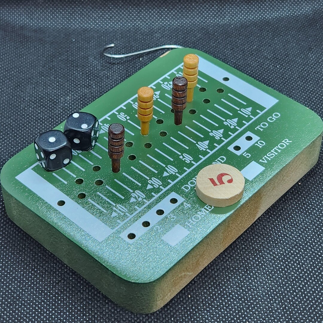 Upcycled Travel Size Wooden Football Peg Game Ornament - Etsy