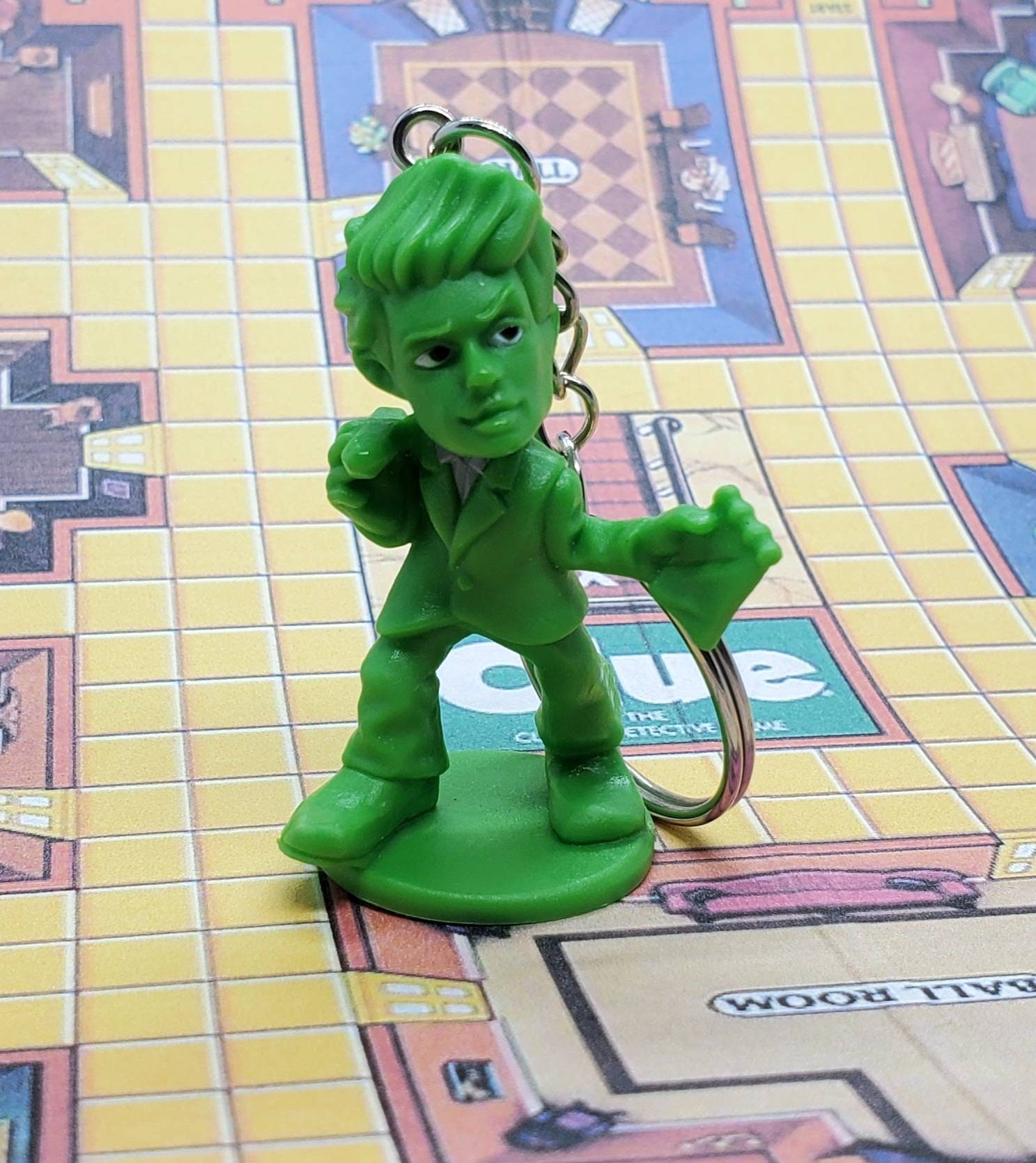 Upcycled Clue Jr Large Character Keychain Scarlet Mustard | Etsy