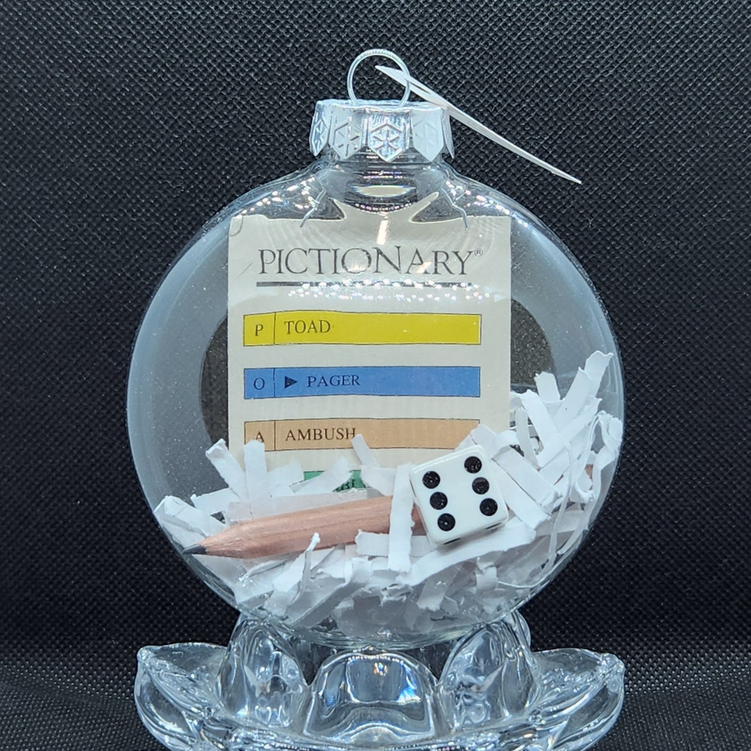 Upcycled Vintage Pictionary Card 100mm Shatterproof Disc Ornaments ...