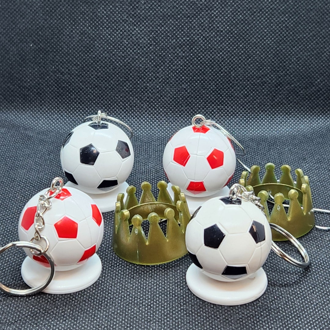 Upcycled Soccer Ball Crown Checkers Ornament or Keychain (your Choice ...