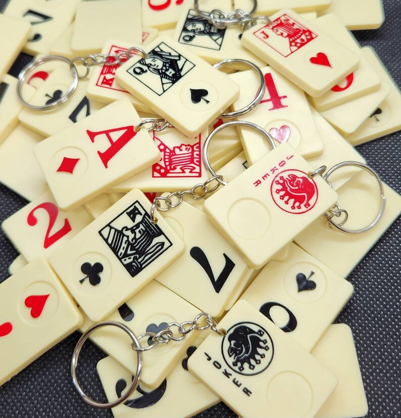 Upcycled Playing Card Star Poker Game Tile Keychain - Etsy
