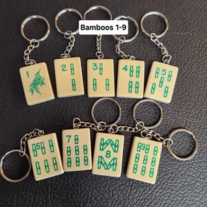 Mahjong WOODEN Tile Keychain Upcycled Mah Jong Game Piece Accessory - Etsy