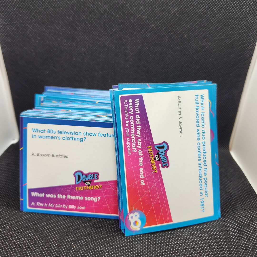 Like Totally 80s Trivia Game CARDS ONLY 200 Cards - Etsy