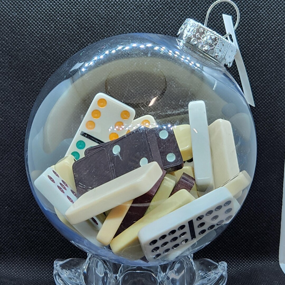 Mixed Style Domino Set Upcycled JUMBO Shatterproof Ornament (hook ...