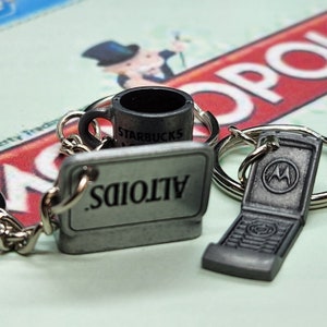 Upcycled Monopoly Here and Now Edition Metal Token Keychains Flat ...