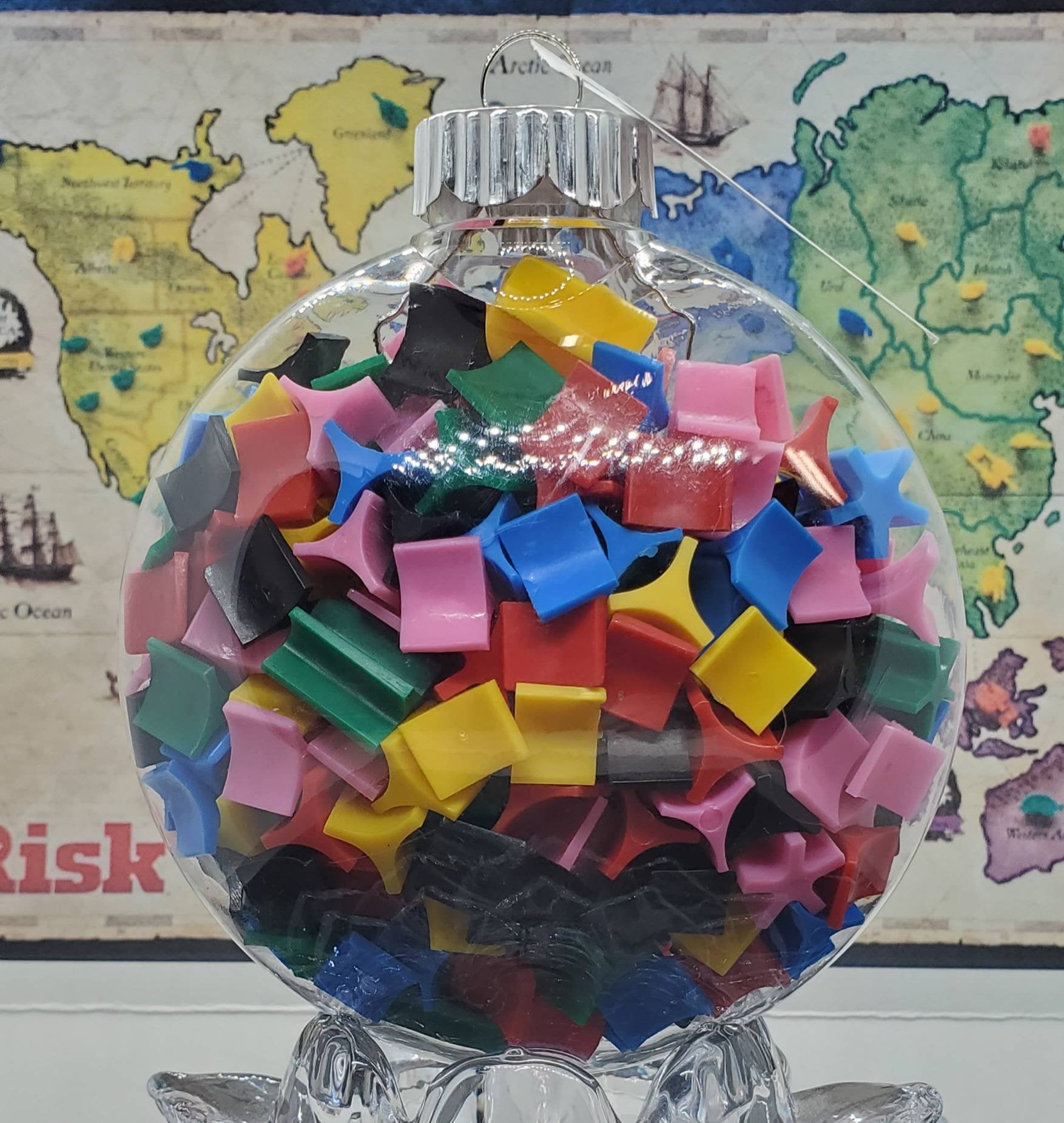 Upcycled Risk Game Piece Ornament 100mm Shatterproof Disc - Etsy