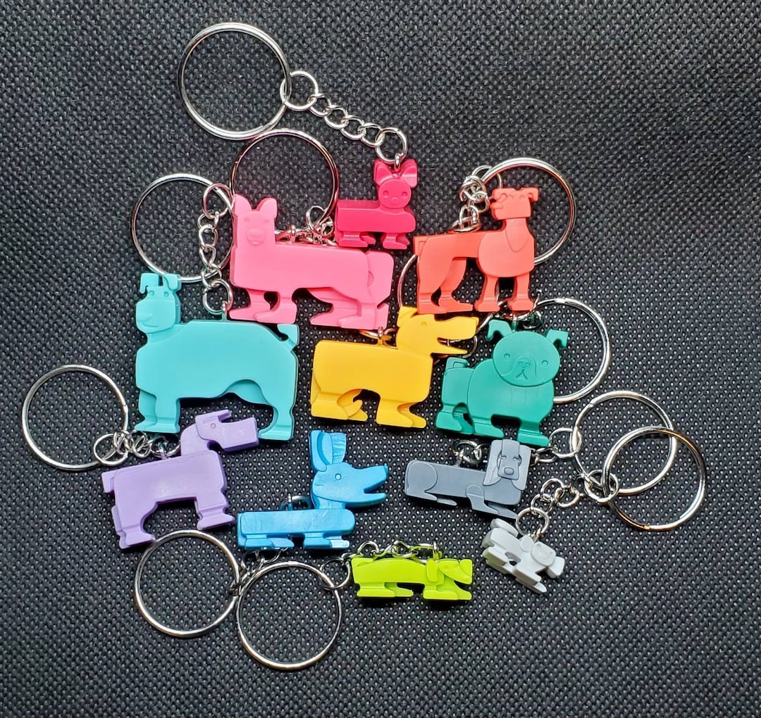 Upcycled Dog Pile Game Keychain Different Sizes Different Breeds - Etsy
