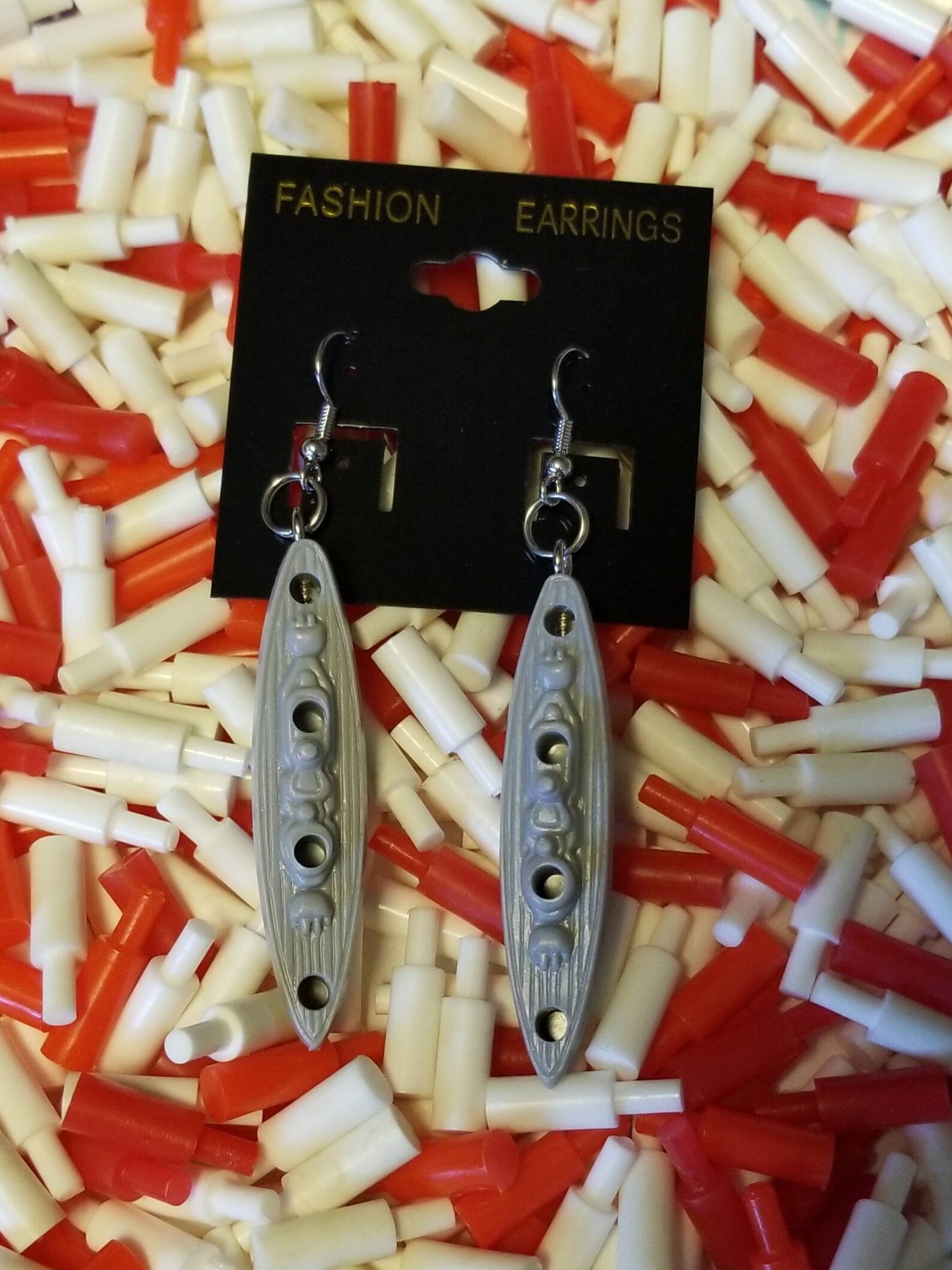 Battleship Upcycled Game Piece Earrings - Etsy