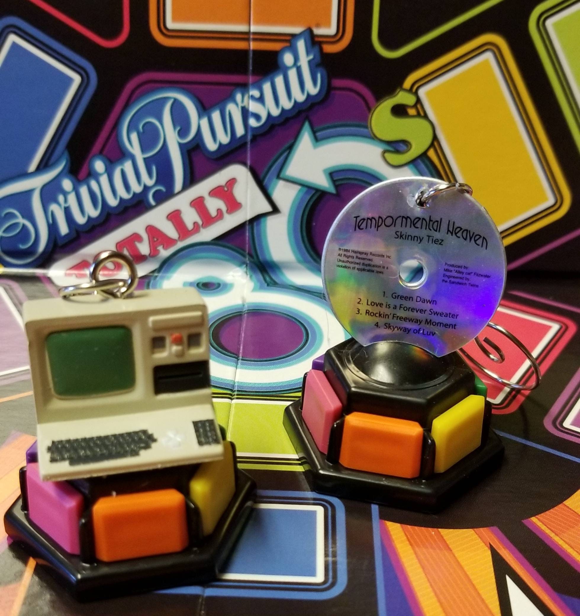 Trivial Pursuit 80s Edition Upcycled Token Keychains or - Etsy