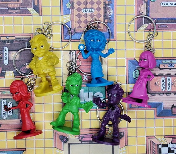 Upcycled Clue Jr Large Character Keychain Scarlet Mustard | Etsy