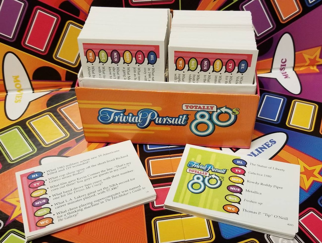 Trivial Pursuit Totally 80s Edition CARDS ONLY 400 Cards - Etsy