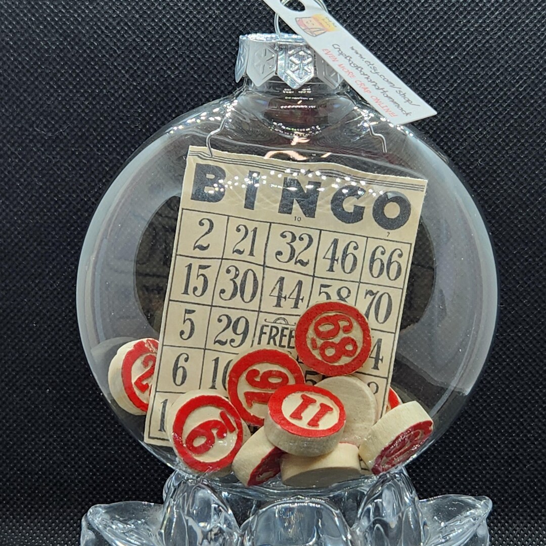 Upcycled Bingo Game 100mm Shatterproof Disc Ornaments - Etsy