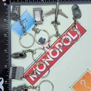 Upcycled Monopoly Here and Now Edition Metal Token Keychains Flat ...