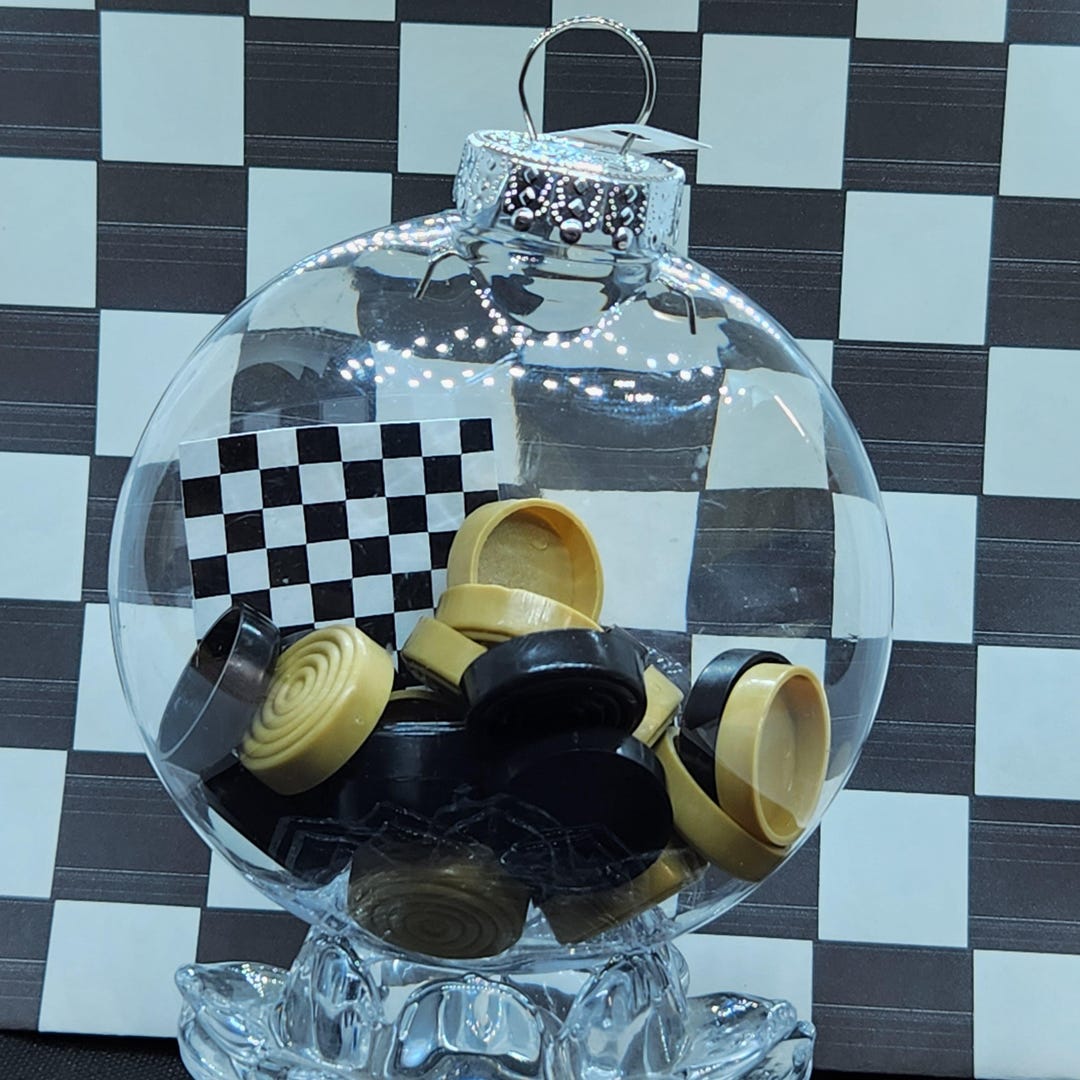 Upcycled Checkers Game Jumbo Shatterproof Disc Ornament Checkers Set - Etsy
