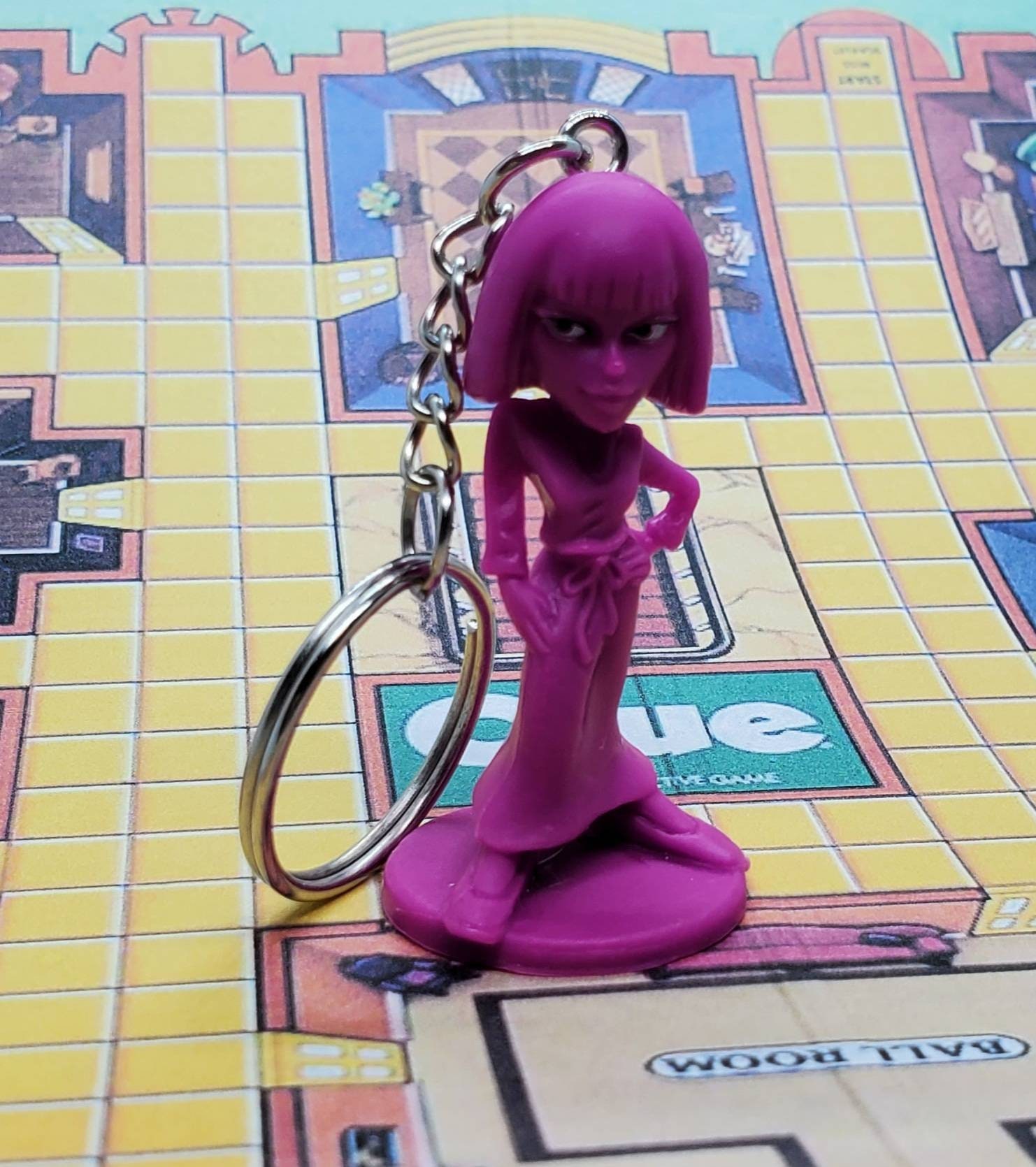 Upcycled Clue Jr Large Character Keychain Scarlet Mustard | Etsy