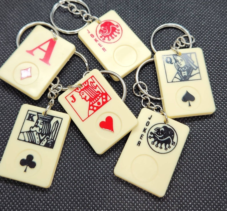 Upcycled Playing Card Star Poker Game Tile Keychain - Etsy