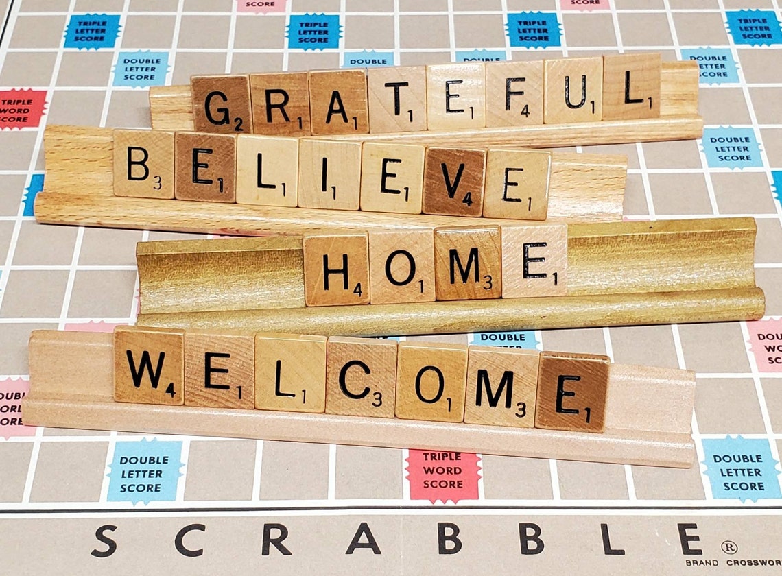 Upcycled Vintage Scrabble Tile Rack Word Display Piece HOME - Etsy