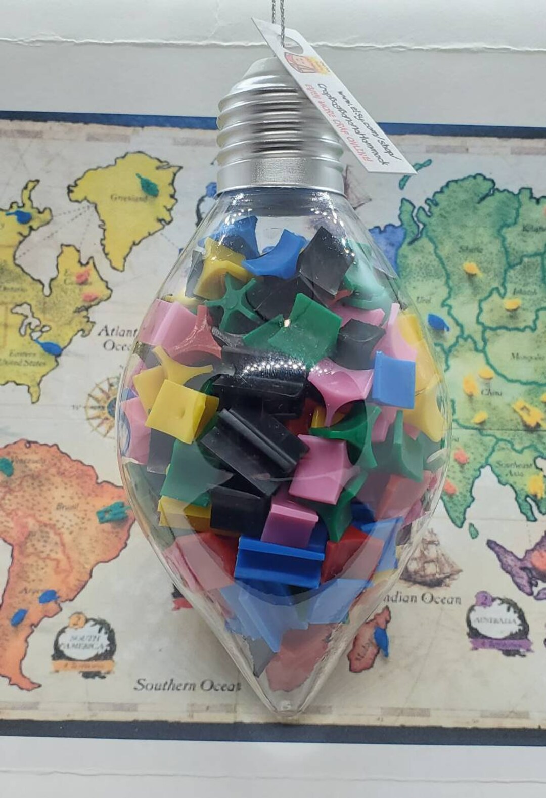 Upcycled Risk Game Piece Ornament 100mm Shatterproof Bulb Style - Etsy
