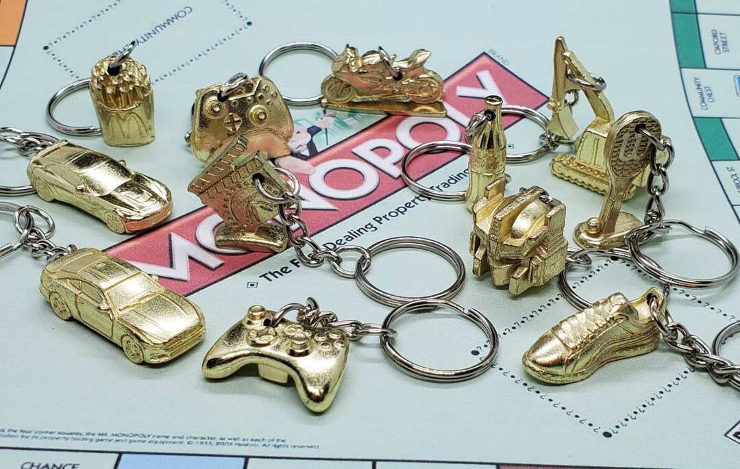 Monopoly Empire Edition Upcycled Metal Game Token Keychains Sports Car ...