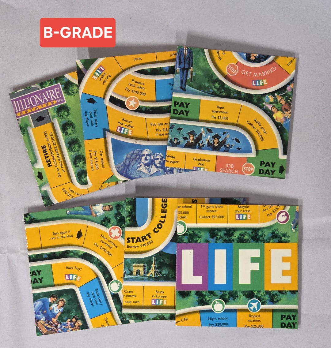 B-grade Modern Game of Life Upcycled Gameboard Coasters Set of 6 - Etsy