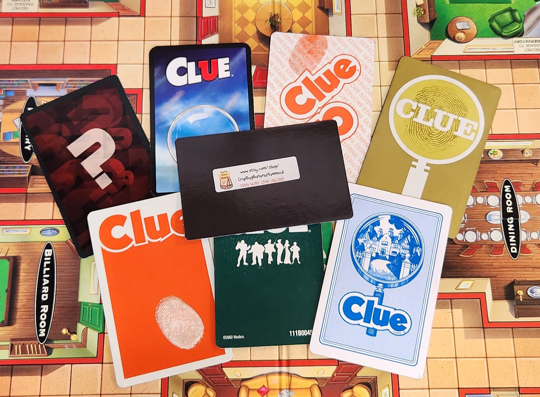 Clue Board Game Back Of Cards
