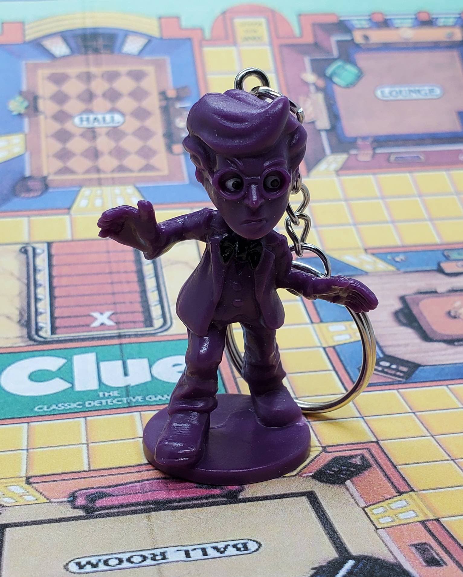 Upcycled Clue Jr Large Character Keychain Scarlet Mustard | Etsy