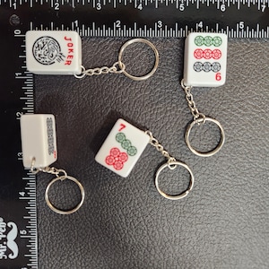 Mahjong Tile Keychain Upcycled Mah Jong Game Piece Accessory - Etsy