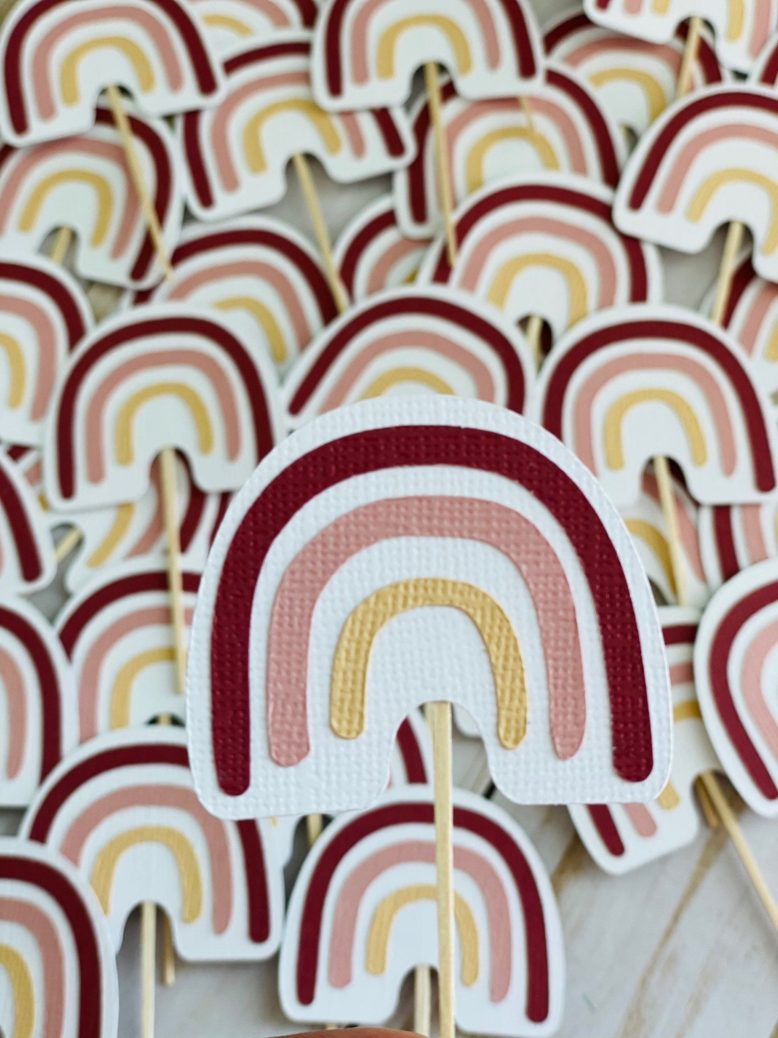 Rainbow Cupcake Toppers - Etsy