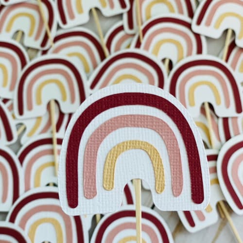 Rainbow Cupcake Toppers - Etsy