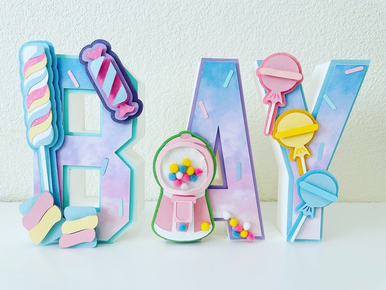 Candy Theme 3D Letters - Etsy
