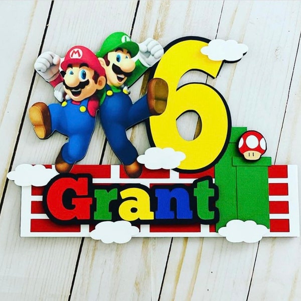 Acrylic Mario Cake Topper - Etsy