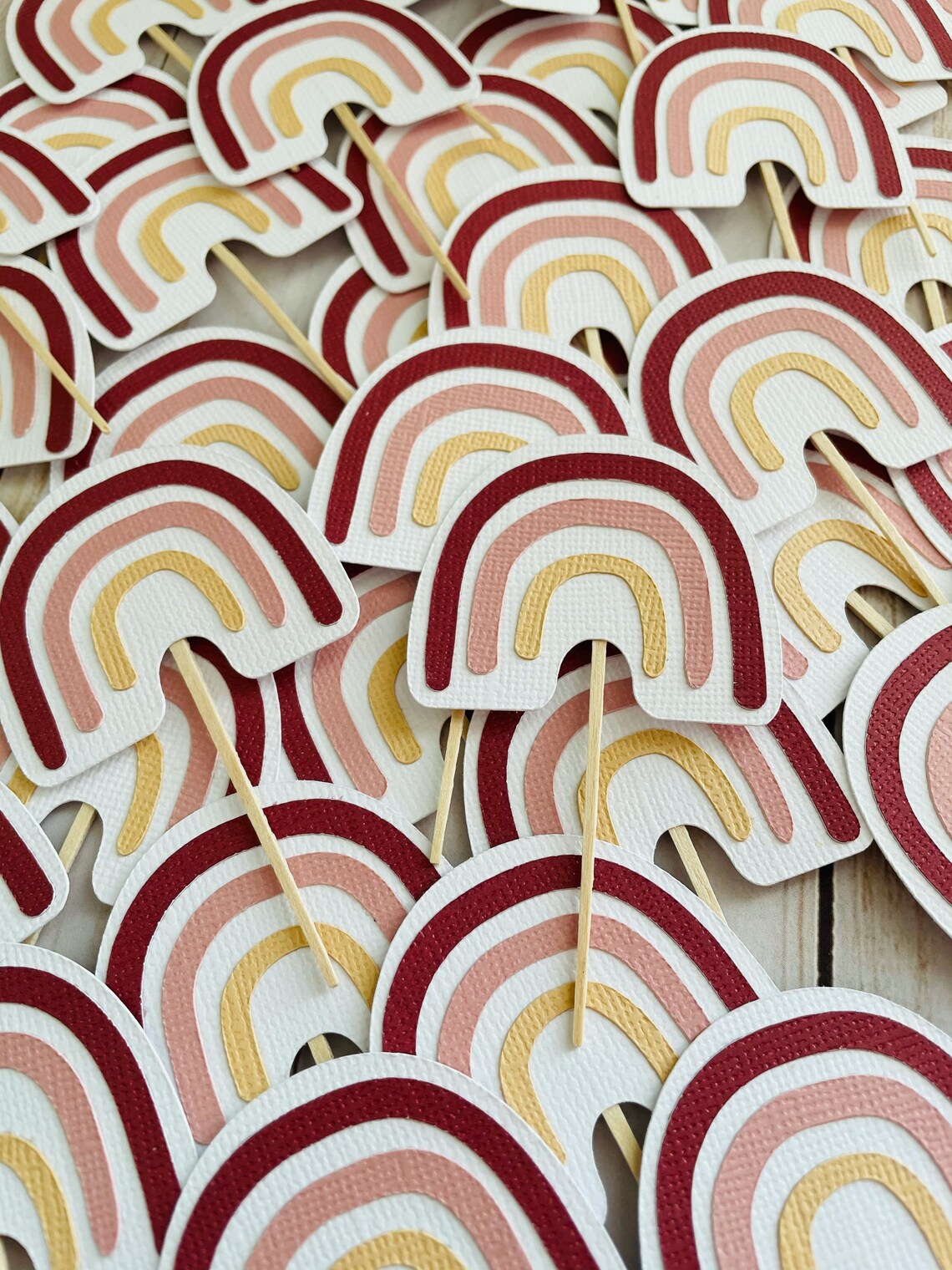 Rainbow Cupcake Toppers | Etsy