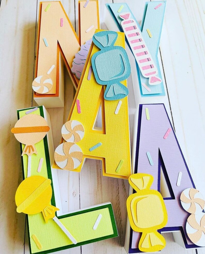 Heavy Cardstock Sweets / Candy 3D Letters - Etsy