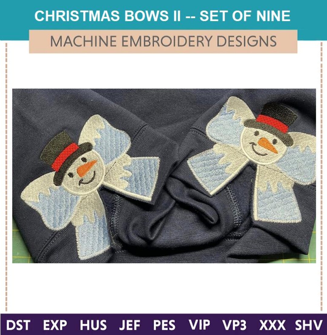 Christmas Bows II "machine Embroidery Designs" (set of Eight) Hoop Size ...
