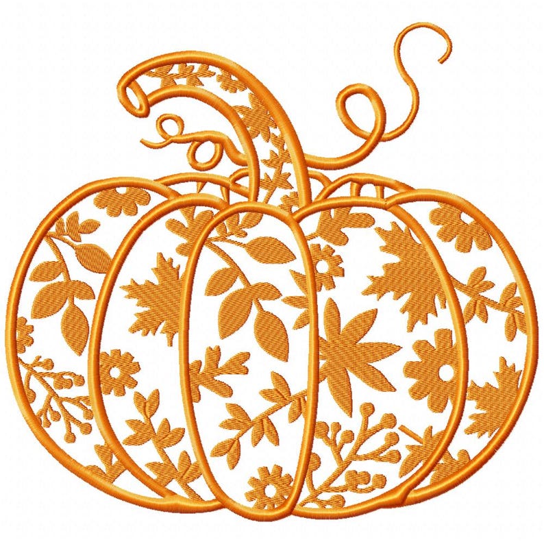 Fall Cut Out Pumpkin Machine Embroidery Design: Papercut Style (digital ...