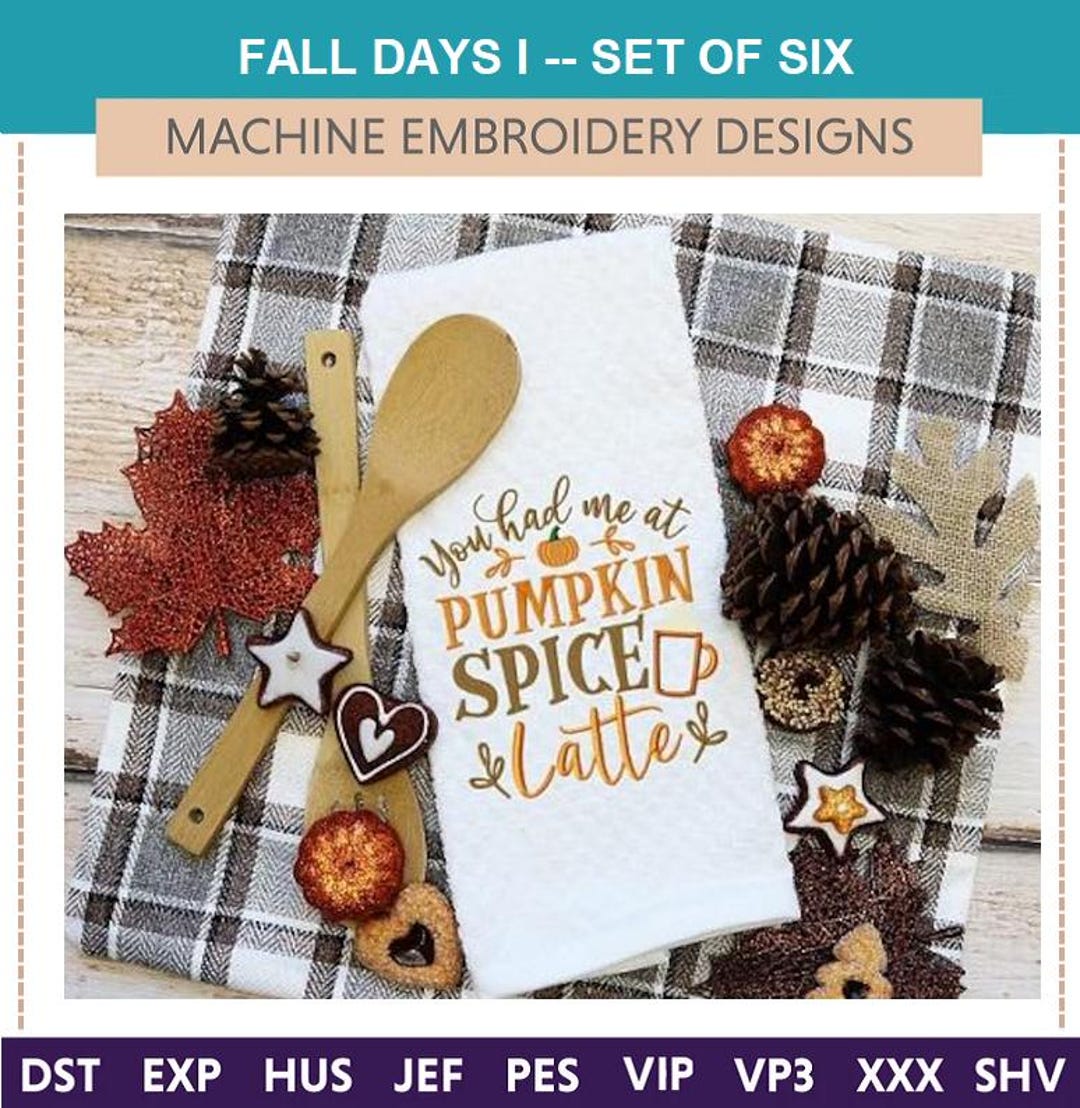 Fall Days I -- Machine Embroidery Designs: Autumn Applique Set (5x7 ...