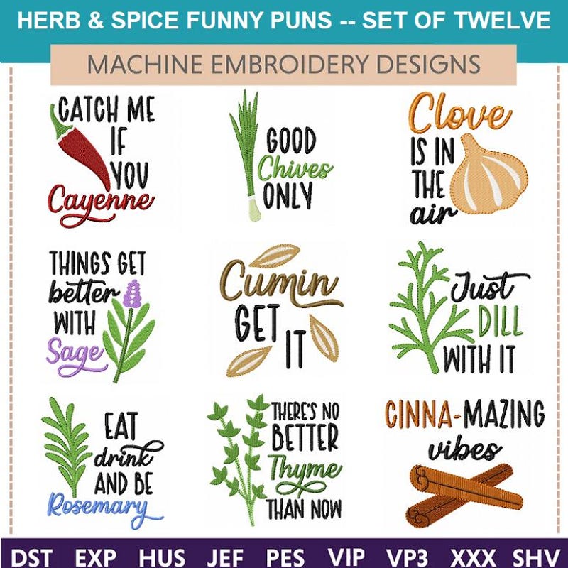 Embroidery Designs Puns - Etsy