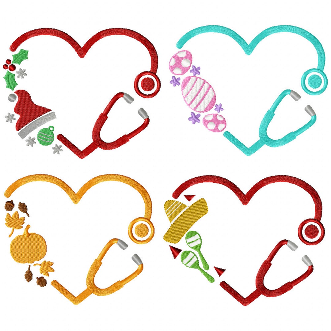 Seasonal Stethoscopes machine Embroidery Designs full Set of Twelve ...