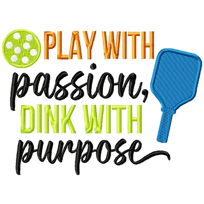 Pickle Ball VI "machine Embroidery Designs" (set of Six) Great Gift ...