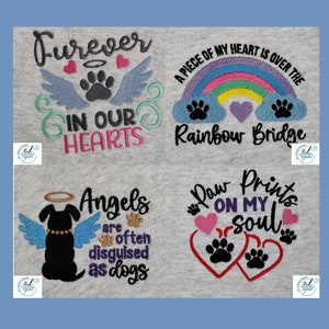Pet Memorial Machine Embroidery Designs: Rainbow Bridge (set of Five ...