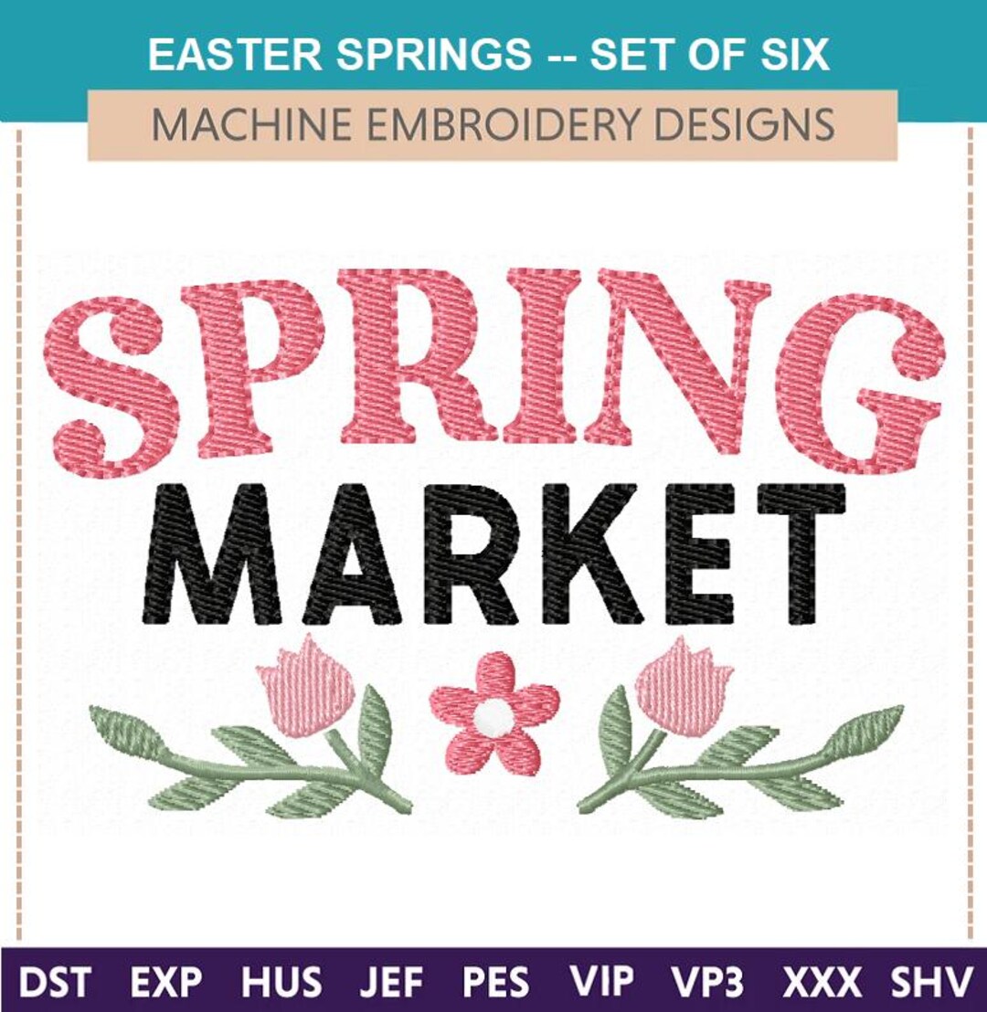Easter Spring -- Machine Embroidery Designs (set of Six 5x7 & 6x10) - Etsy