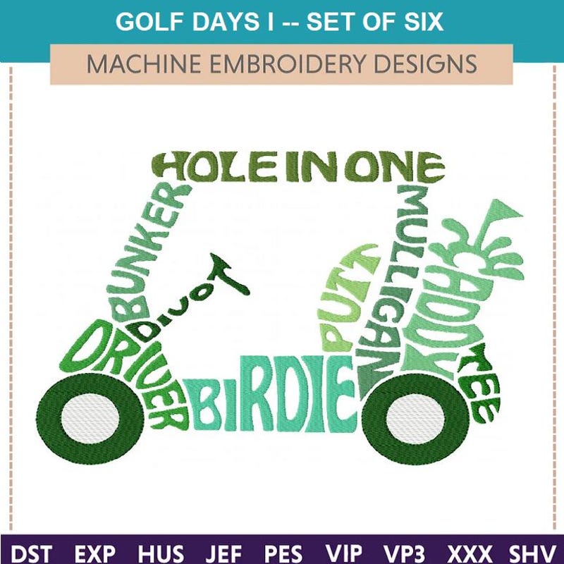 Golf Embroidery Designs - Etsy