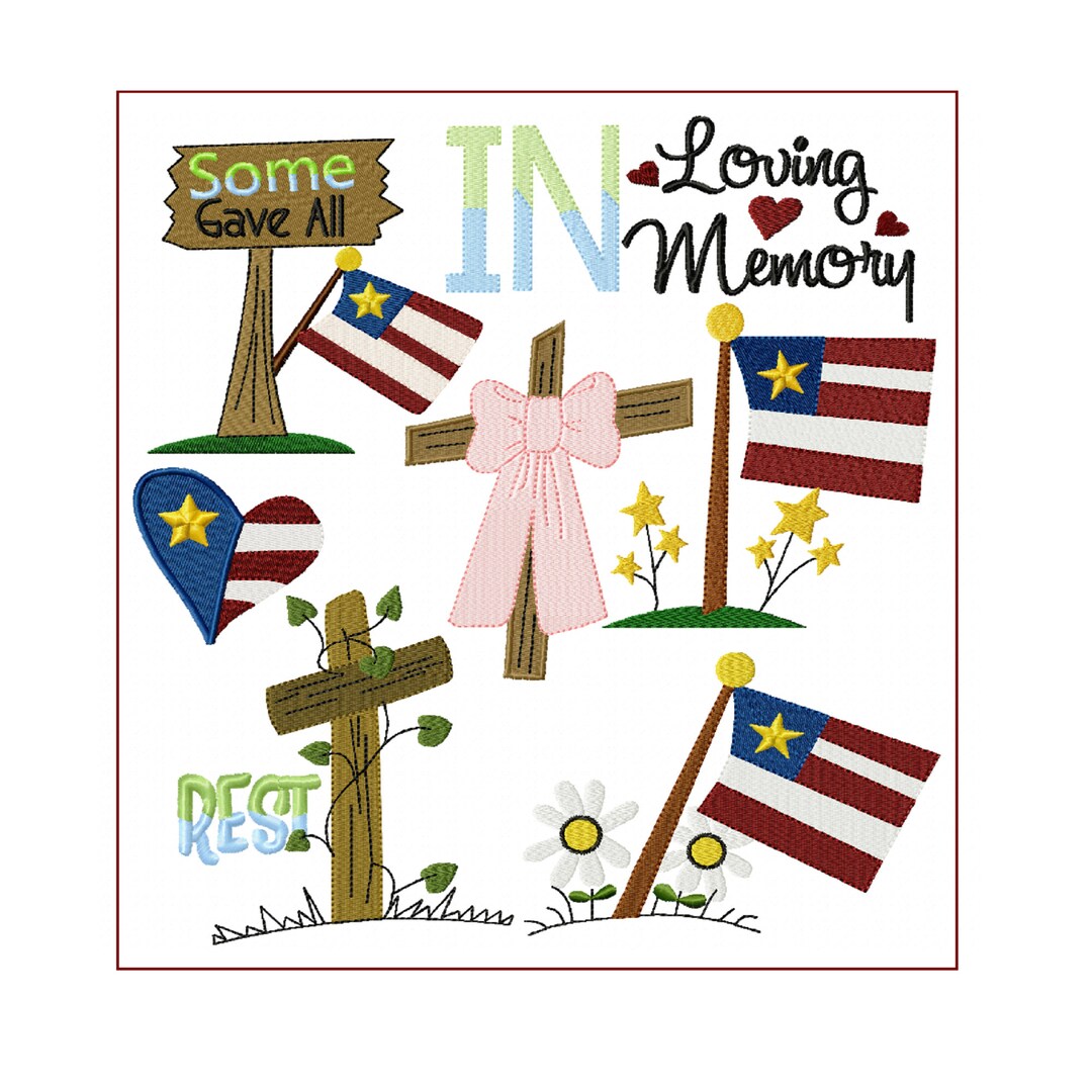 In Loving Memory machine Embroidery Designs full Set of Seven Designs ...